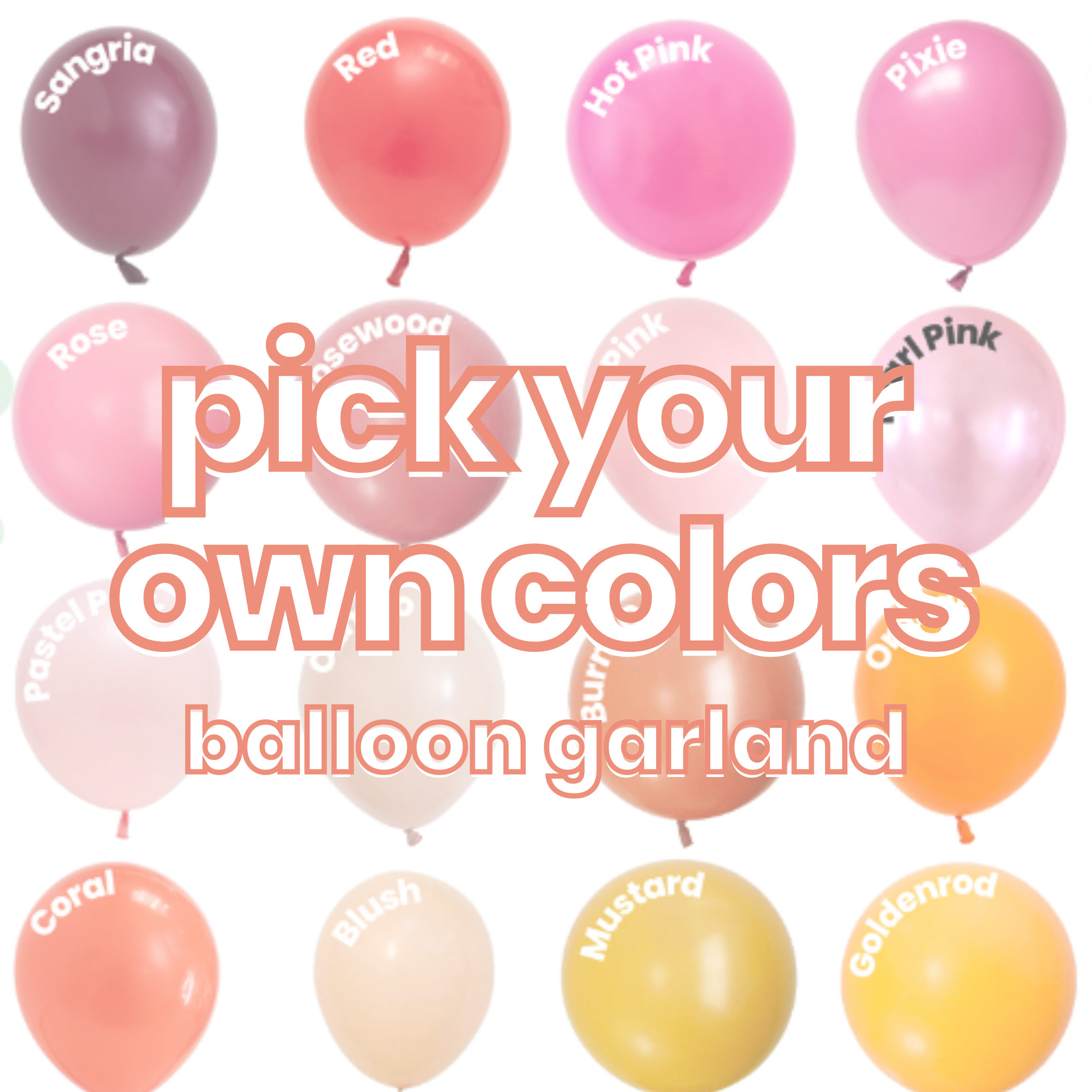 Pick Your Own Colors Balloon Garland – Fig Balloon Co.